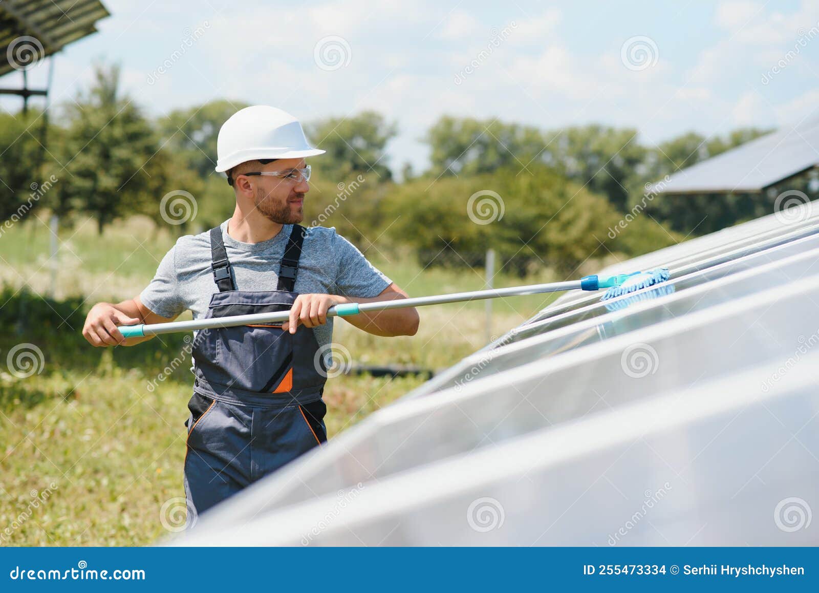 A Man Working at Solar Power Station. Stock Photo - Image of solar ...