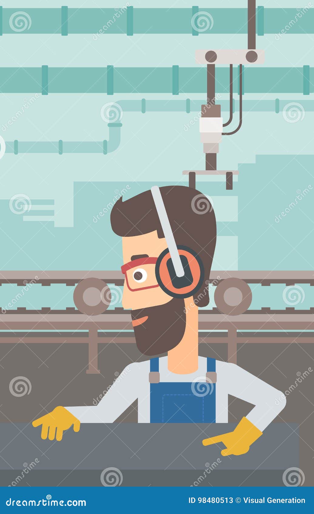 Man Working on Steel-rolling Mill. Stock Vector - Illustration of ...