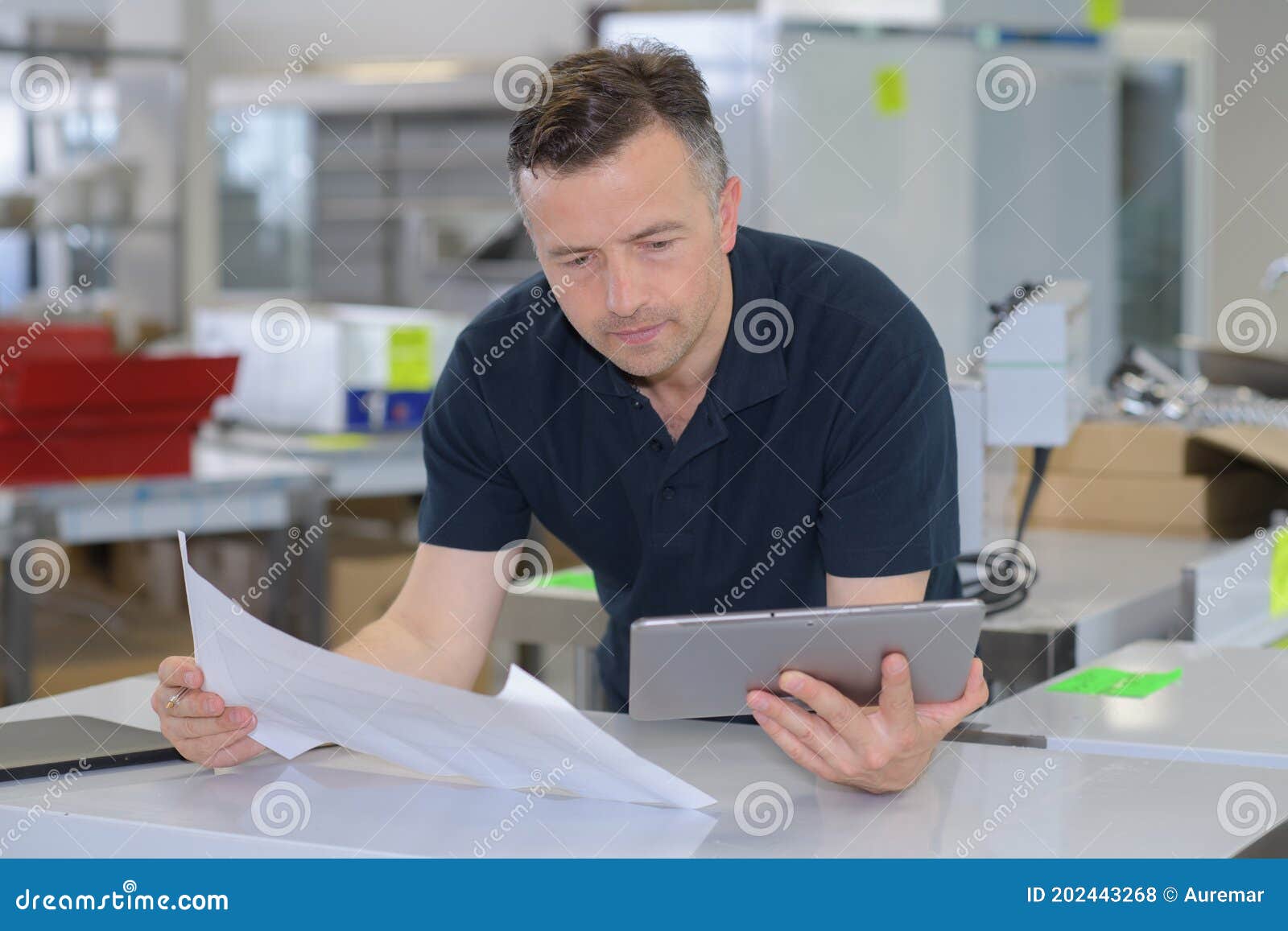 Man working with tablet stock photo. Image of adult - 202443268