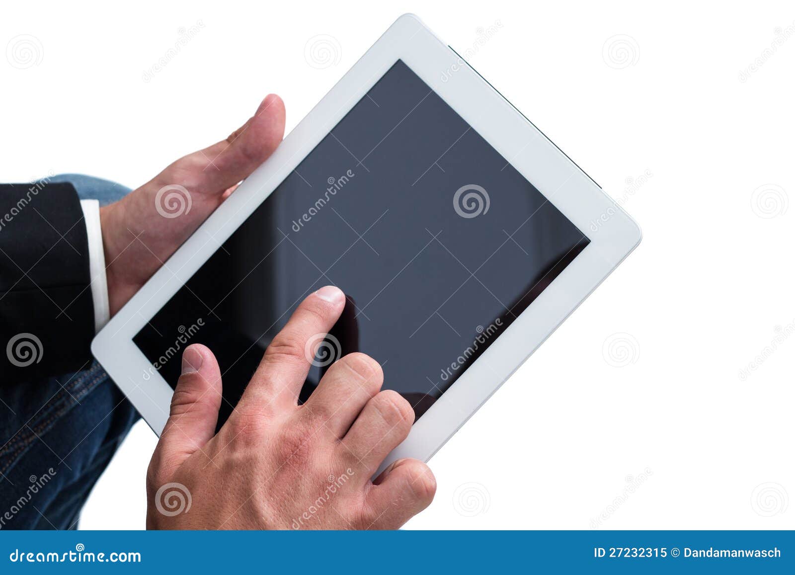 Man working on a tablet pc stock image. Image of mobility - 27232315