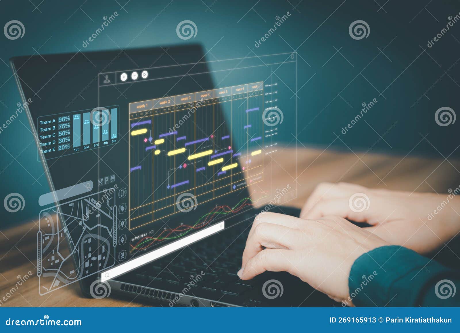Man Working with Technology Computer in Business Analytics and Data ...