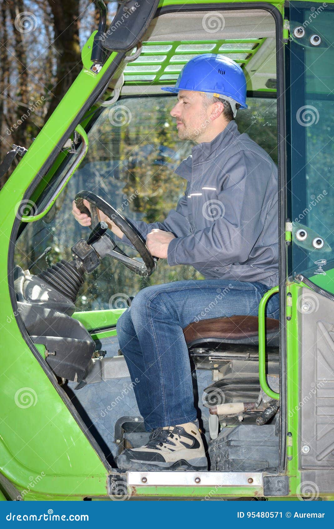 Man Working in Truck in Warehouse Stock Image - Image of stack, factory ...