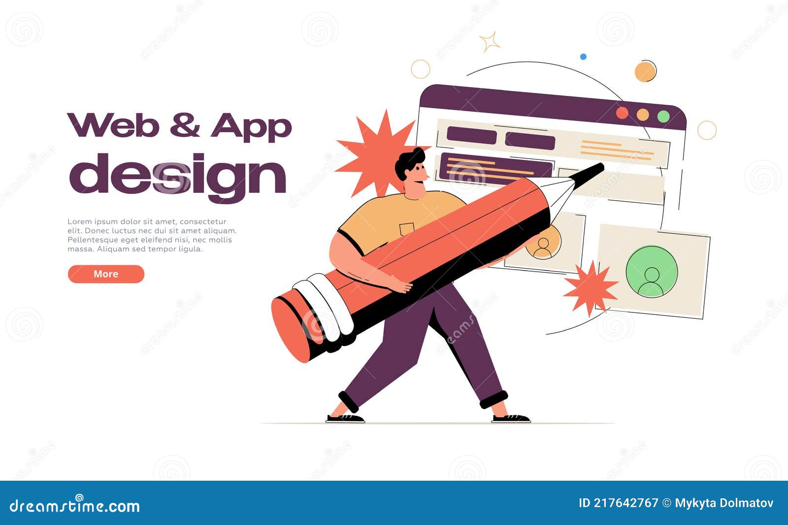 Man is Working on Ui Ux Design Project. Designer Drawing Scetch in ...