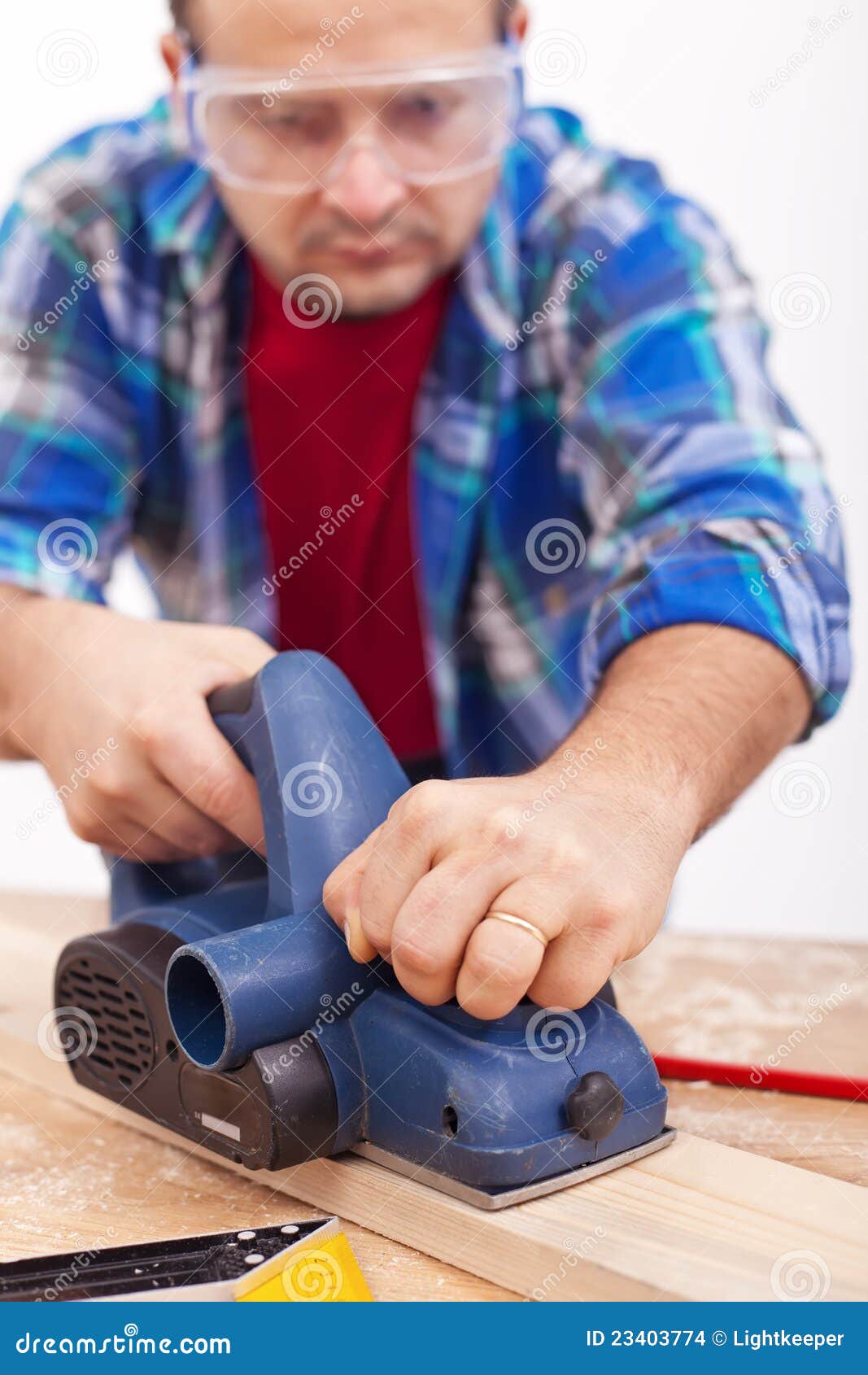 Man Working Wood with Electric Planer Stock Photo - Image of hands ...