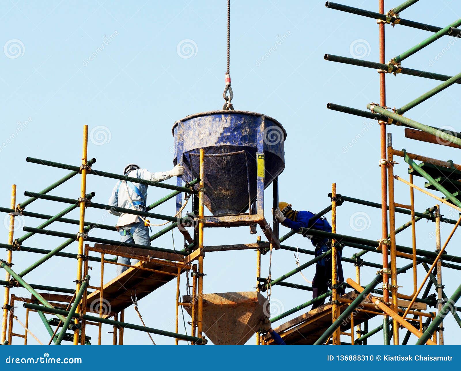 Man Working on the Working at Height Stock Photo - Image of ...