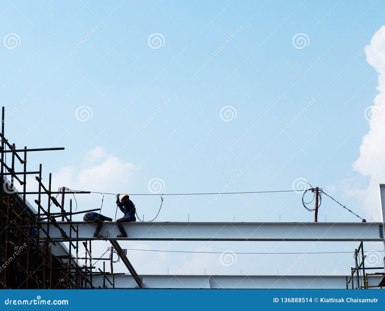 Man Working on the Working at Height Stock Photo - Image of ...