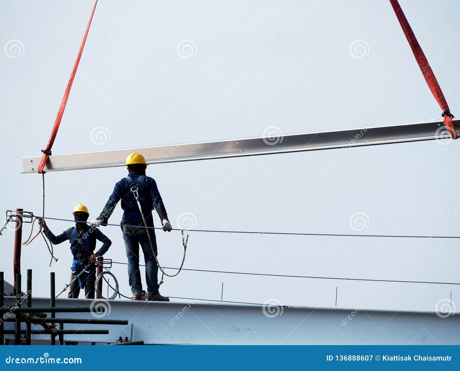 Man Working on the Working at Height Stock Image - Image of safety ...