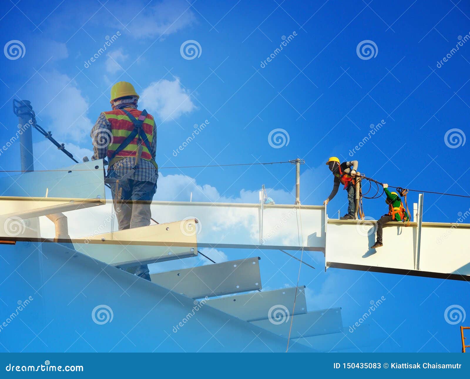Man Working on the Working at Height Stock Image - Image of ...