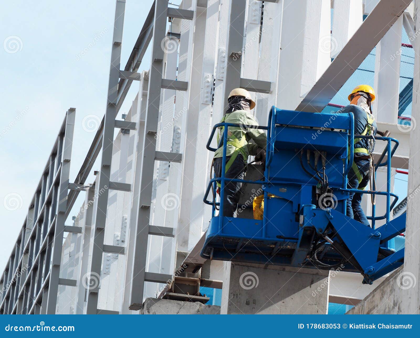 Man Working on the Working at Height on Construction Stock Image ...
