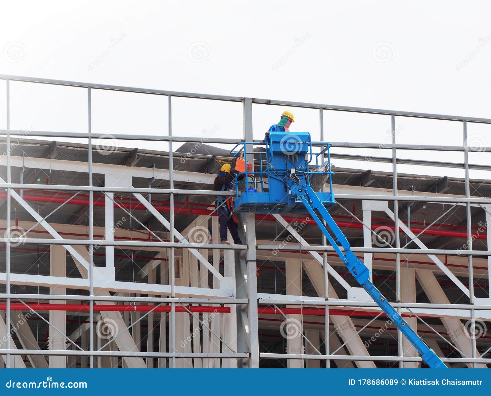 Man Working on the Working at Height on Construction Stock Image ...