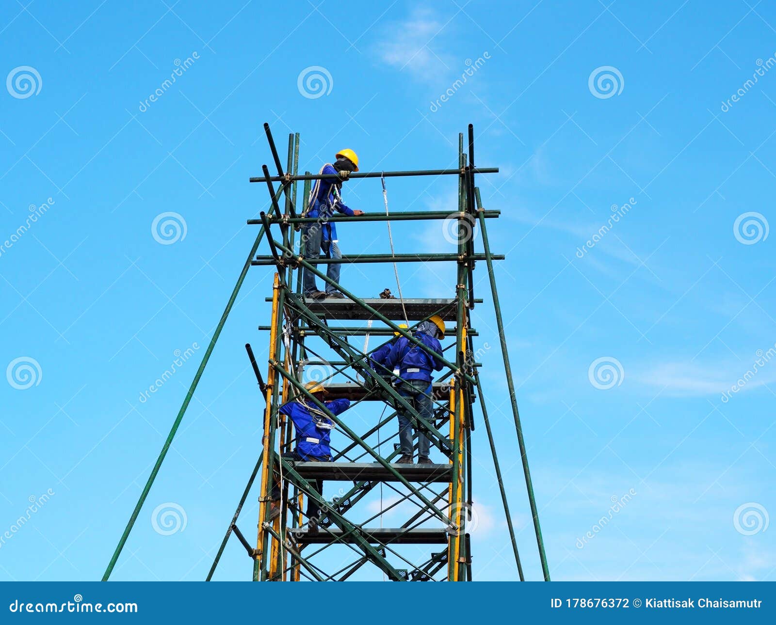 Man Working on the Working at Height on Construction Stock Photo ...
