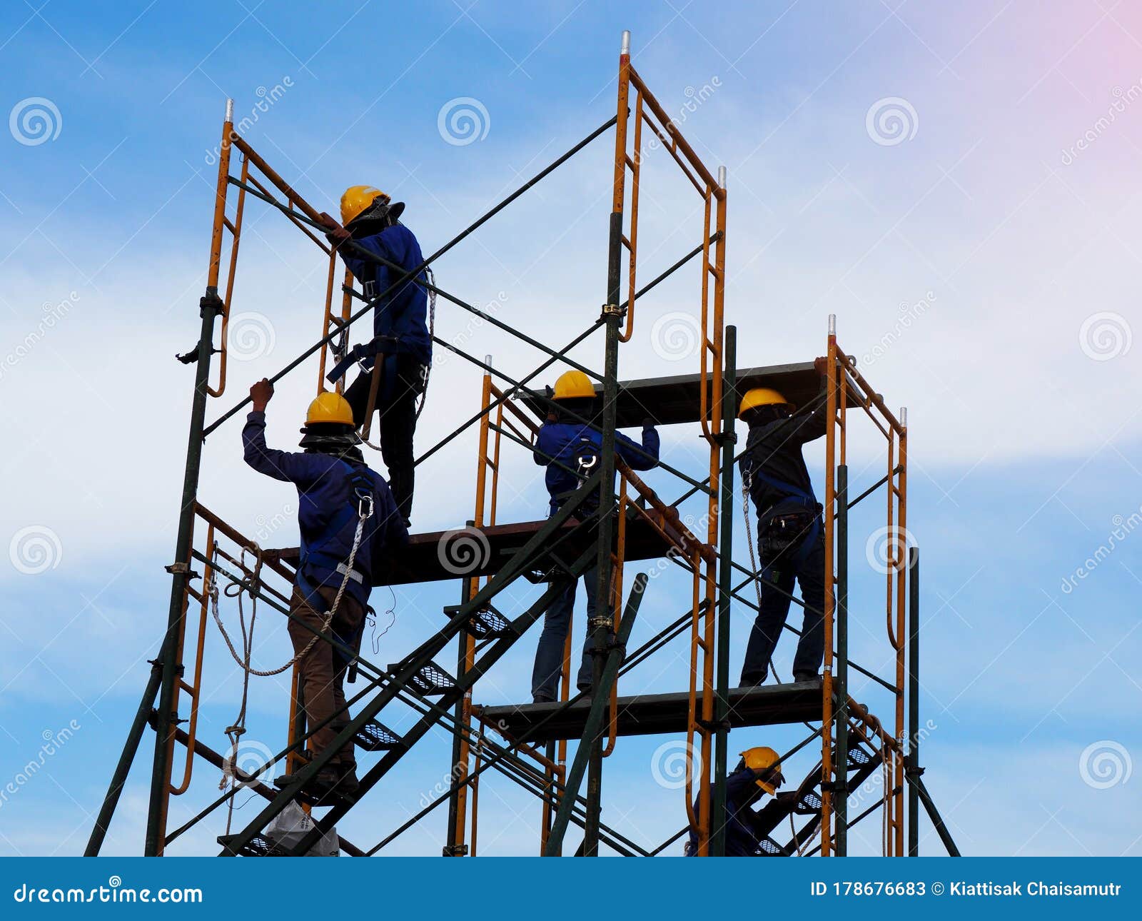 Man Working on the Working at Height on Construction Stock Image ...