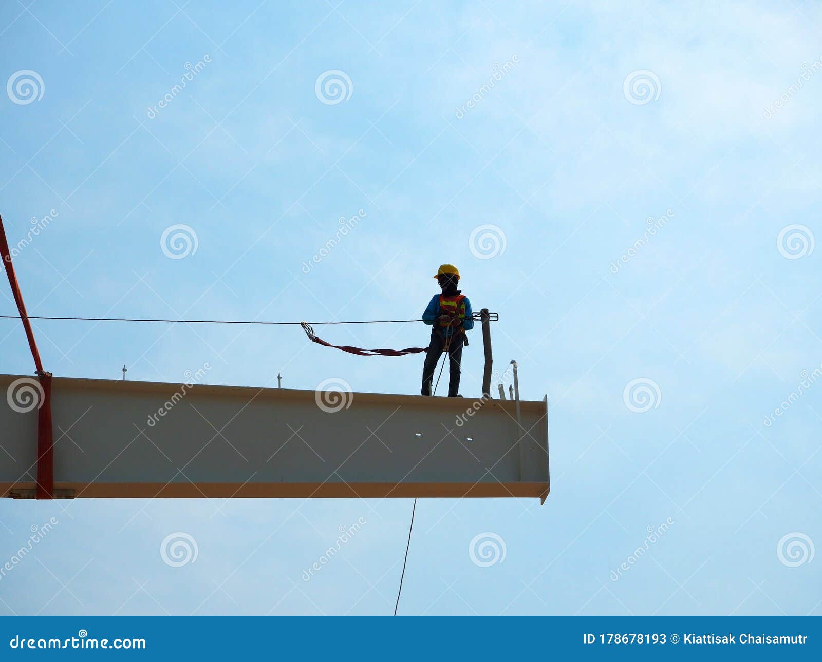 Man Working on the Working at Height on Construction Stock Image ...