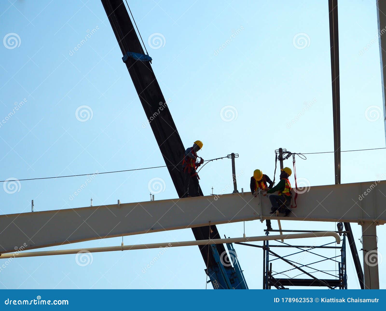 Man Working on the Working at Height on Construction Stock Image ...