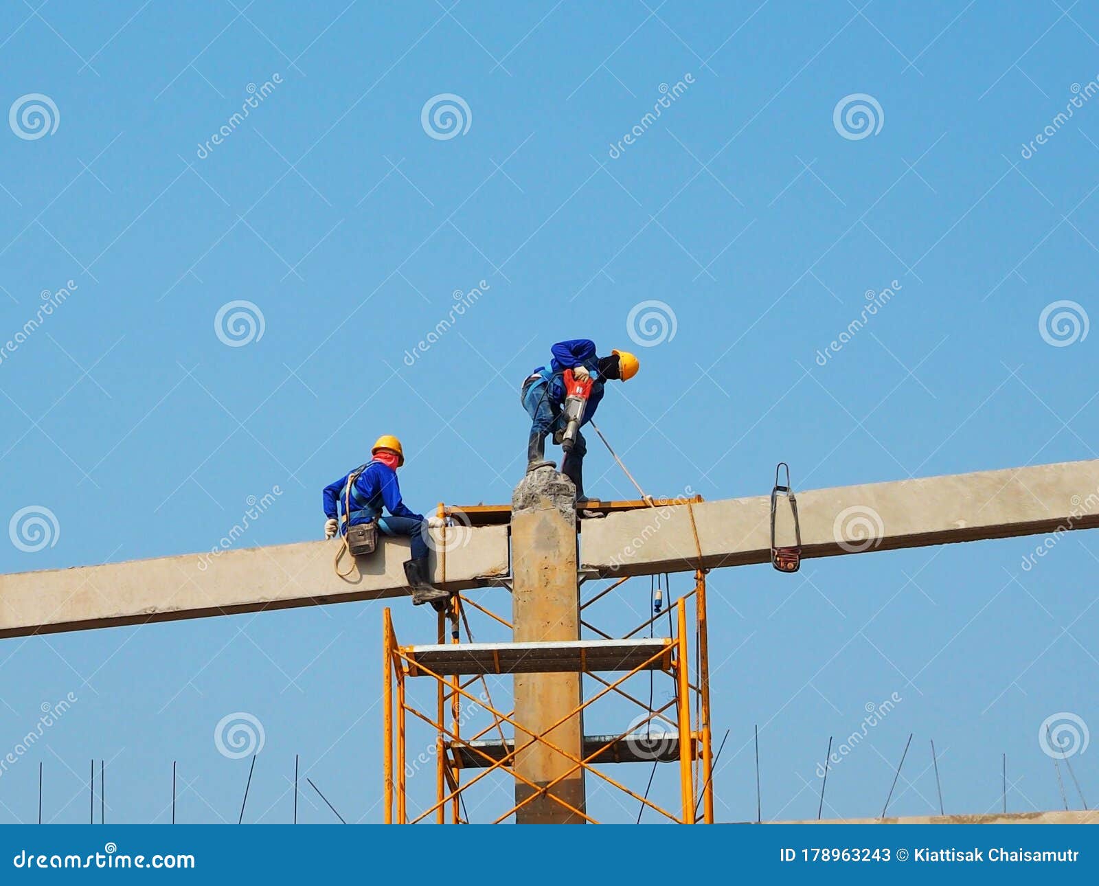 Man Working on the Working at Height on Construction Stock Image ...
