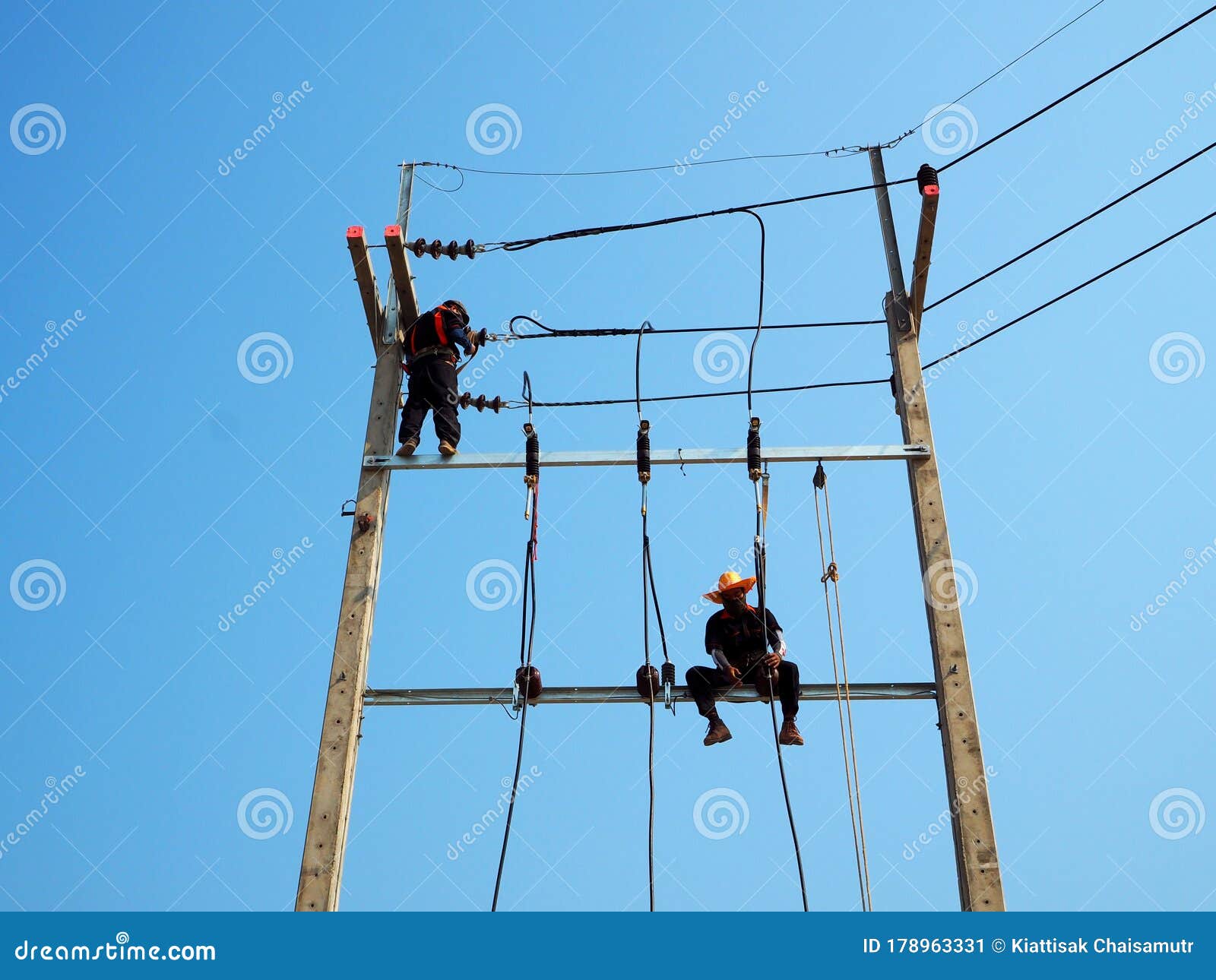 Man Working on the Working at Height on Construction Stock Image ...