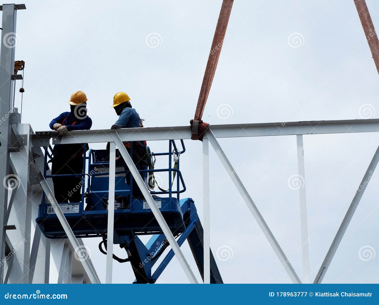 Man Working on the Working at Height on Construction Stock Image ...