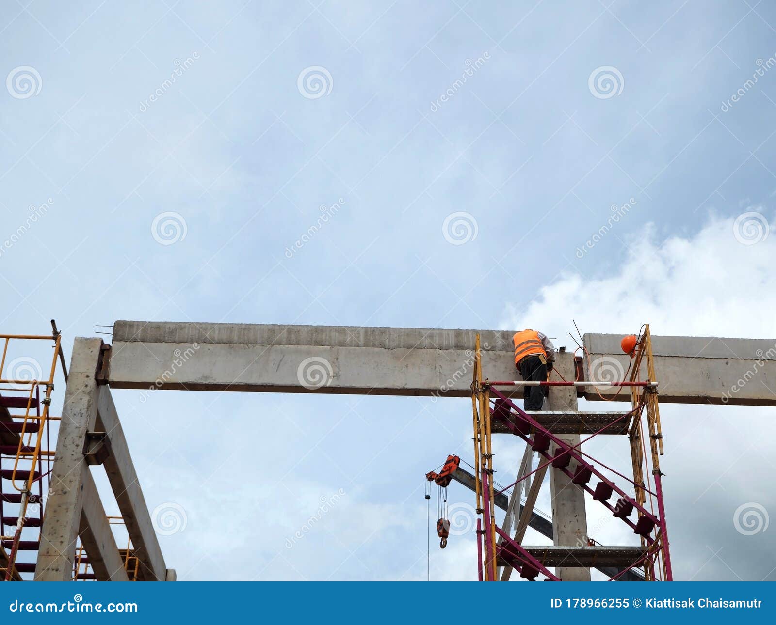 Man Working on the Working at Height on Construction Stock Image ...