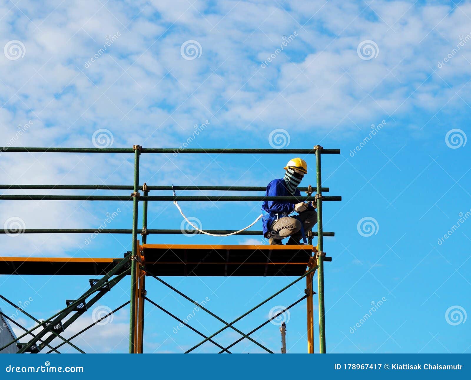 Man Working on the Working at Height on Construction Stock Image ...