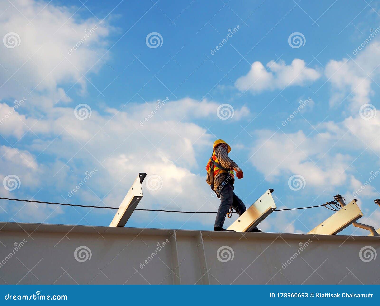 Man Working on the Working at Height on Construction Stock Image ...