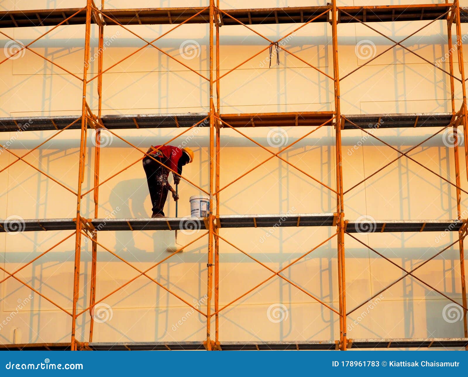 Man Working on the Working at Height on Construction Stock Image ...