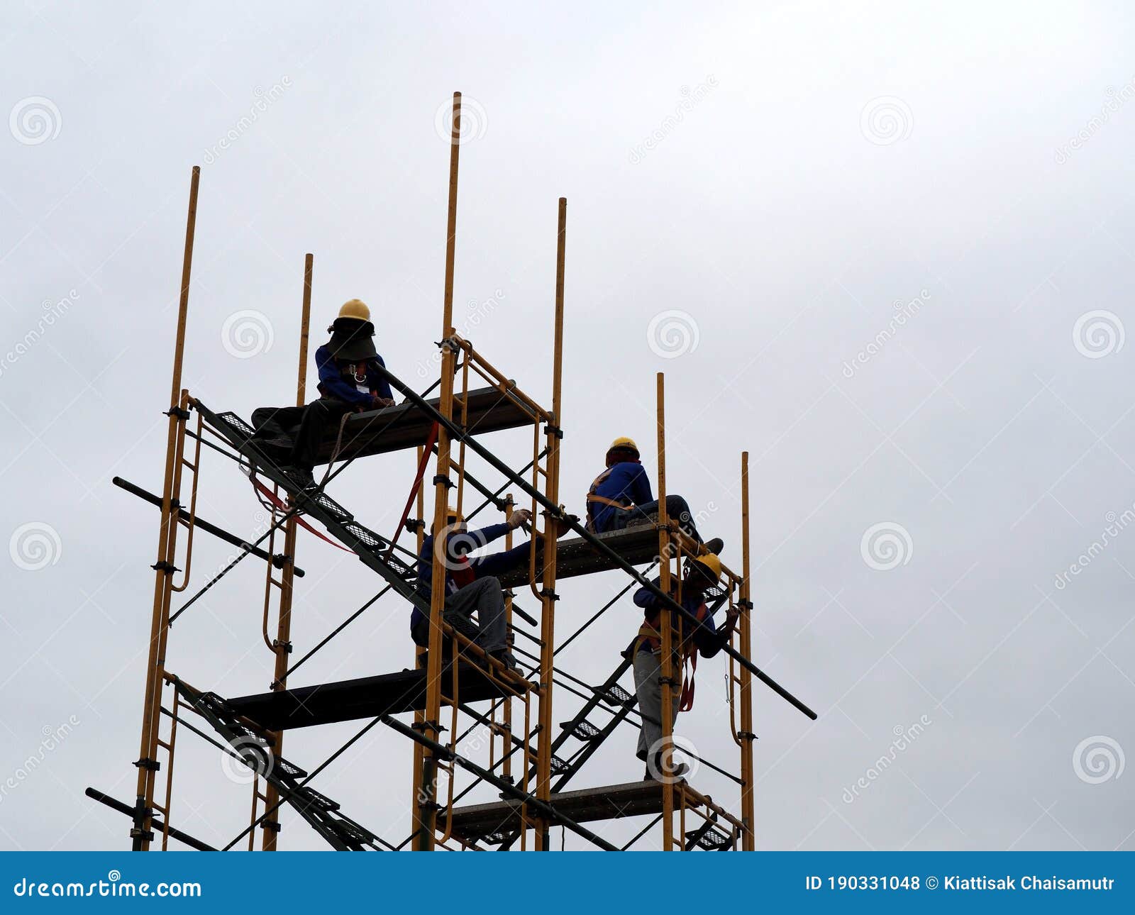 Man Working on the Working at Height on Construction Stock Photo ...