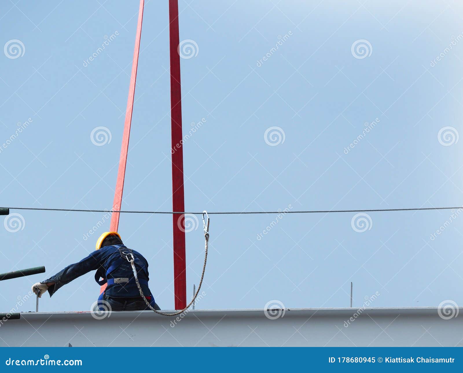 Man Working on the Working at Height on Construction Stock Image ...