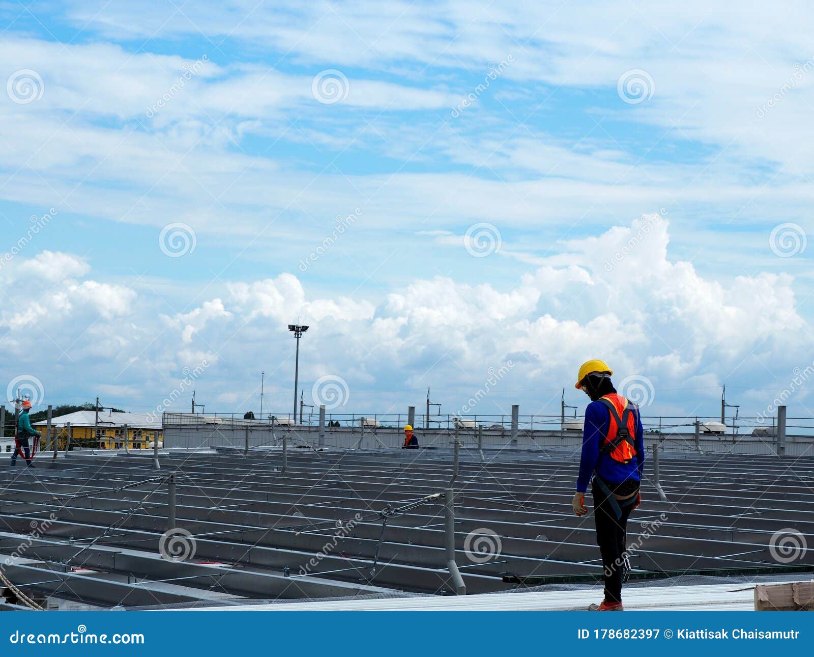 Man Working on the Working at Height on Construction Stock Image ...