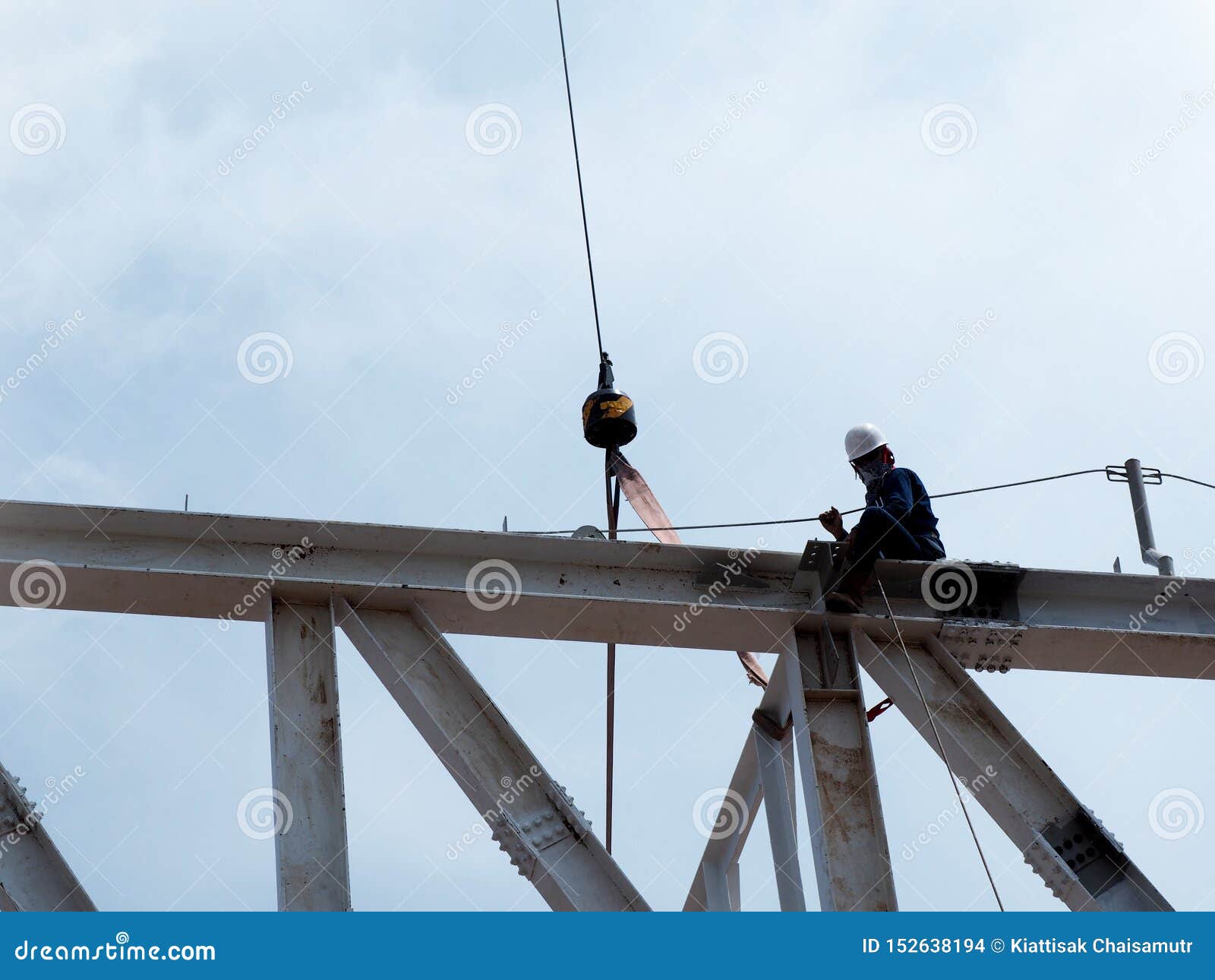 Man Working on the Working at Height Stock Photo - Image of safety ...