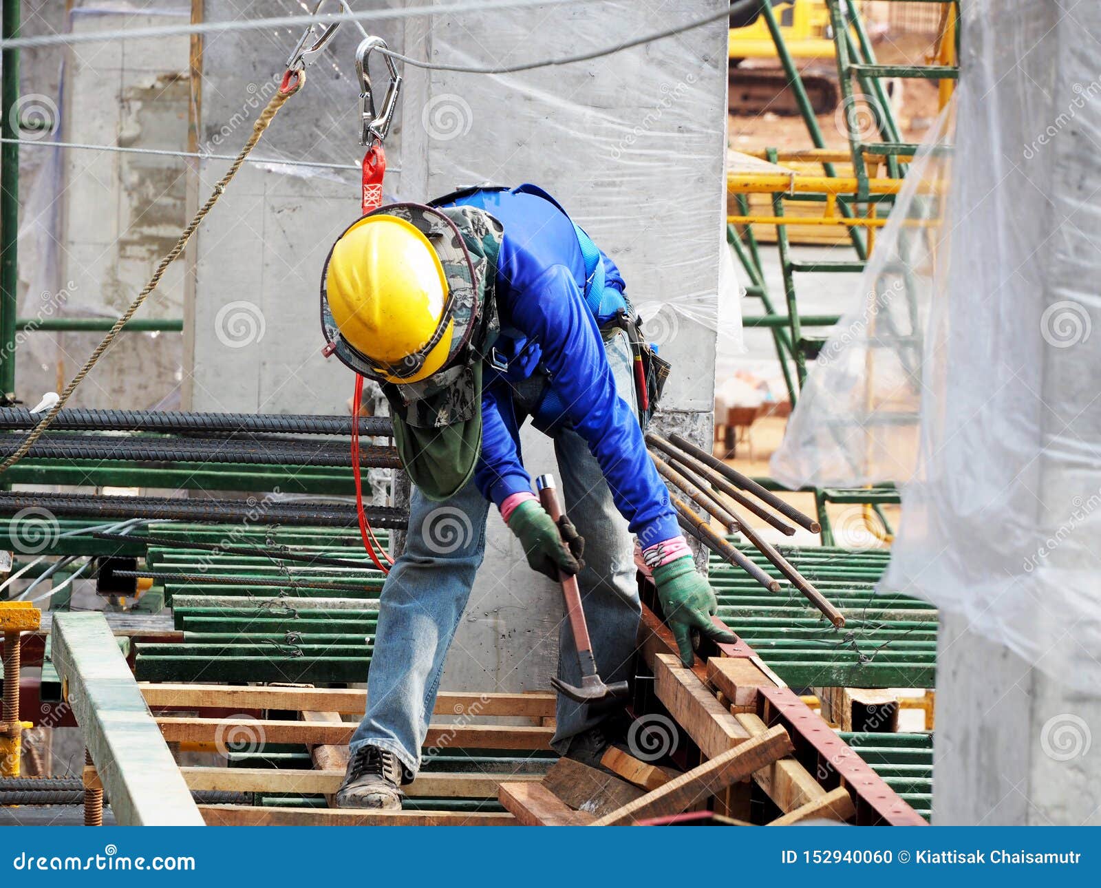 Man Working on the Working at Height Stock Photo - Image of risk ...