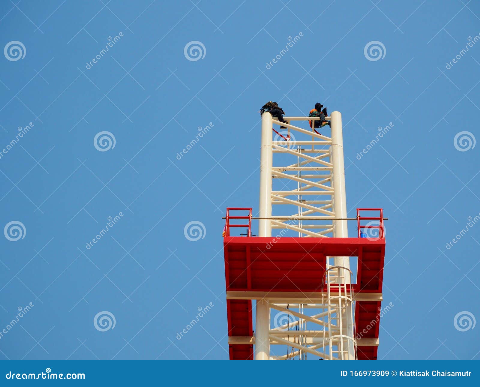 Man Working on the Working at Height Stock Image - Image of risk, site ...