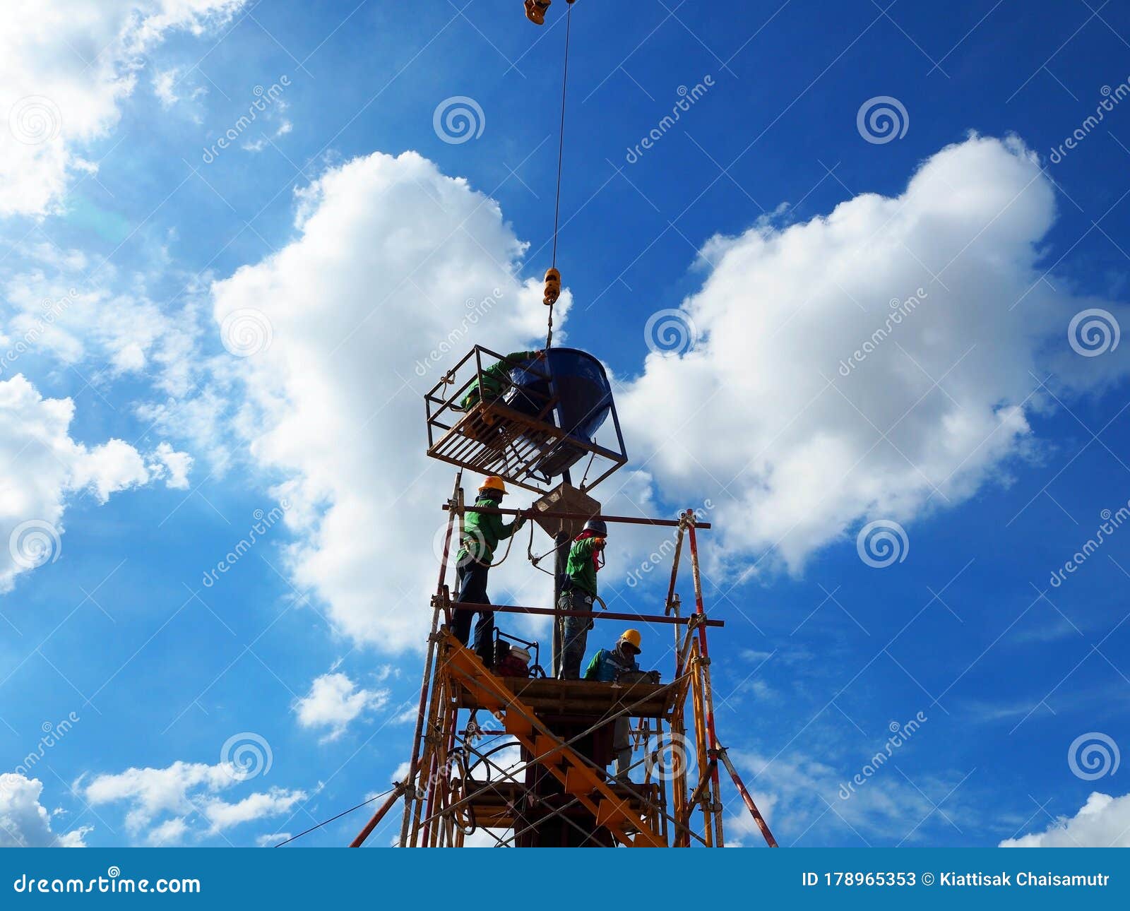 Man Working on the Working at Height Stock Image - Image of height ...