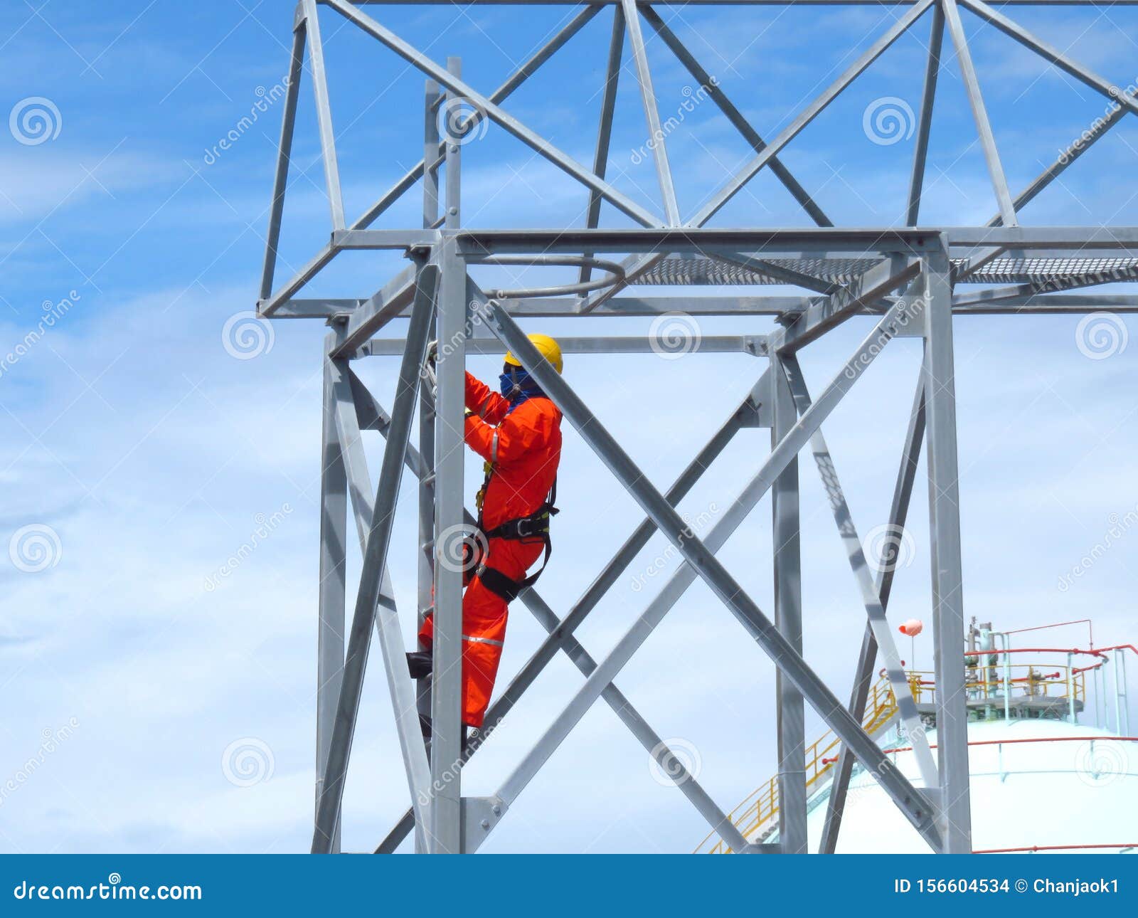 Man Working on the Working at Height. Stock Photo - Image of climber ...