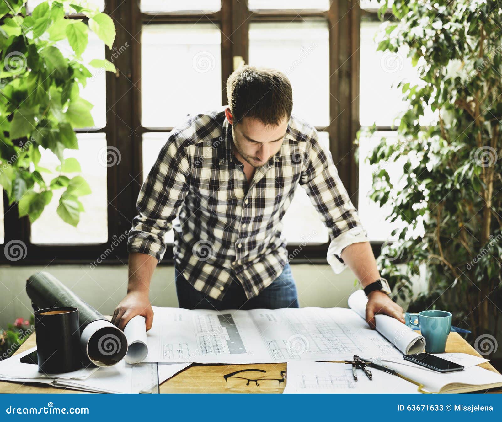 Man working stock image. Image of creative, layout, modern - 63671633