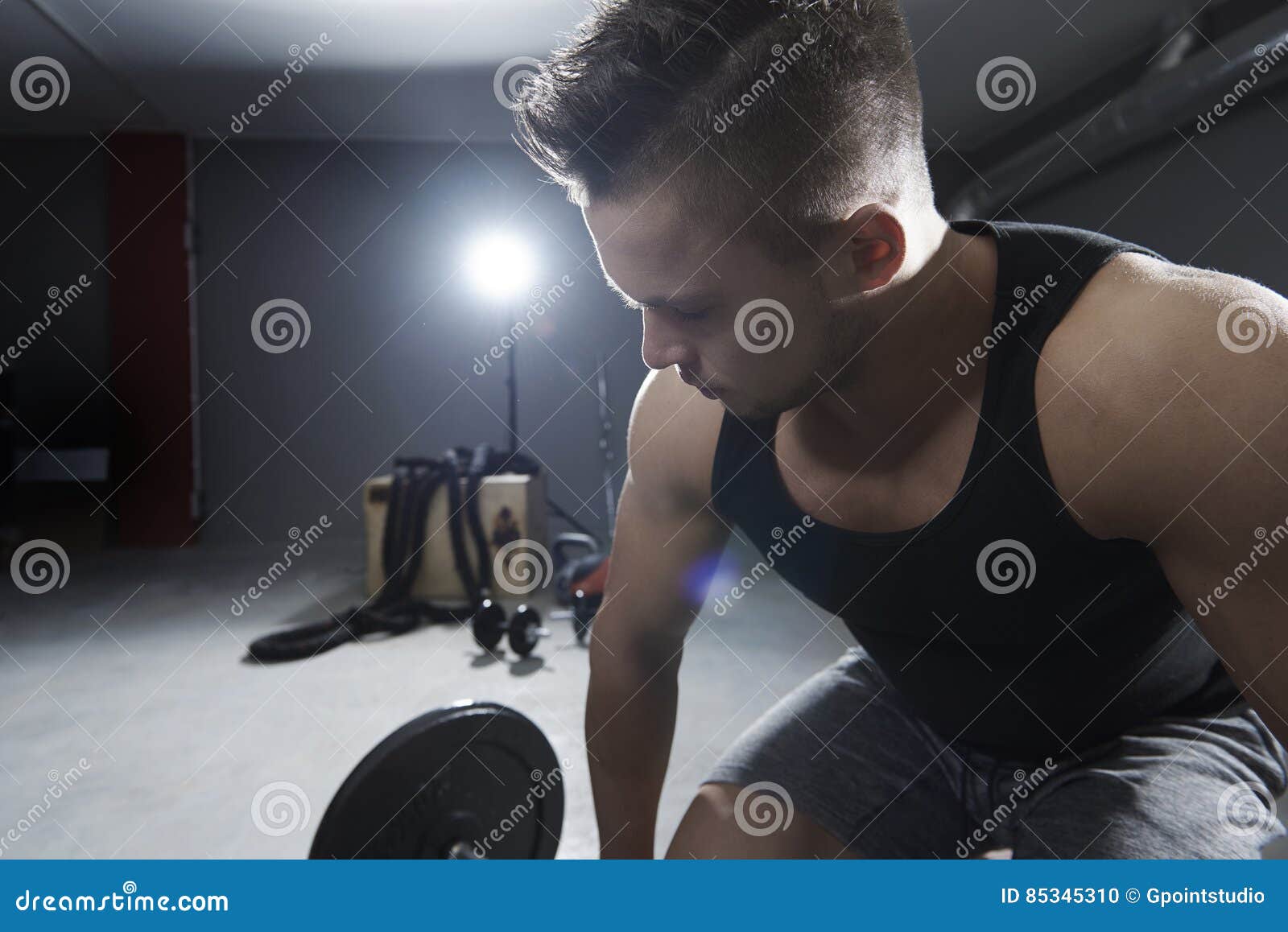 Man during the workout stock photo. Image of human, front - 85345310