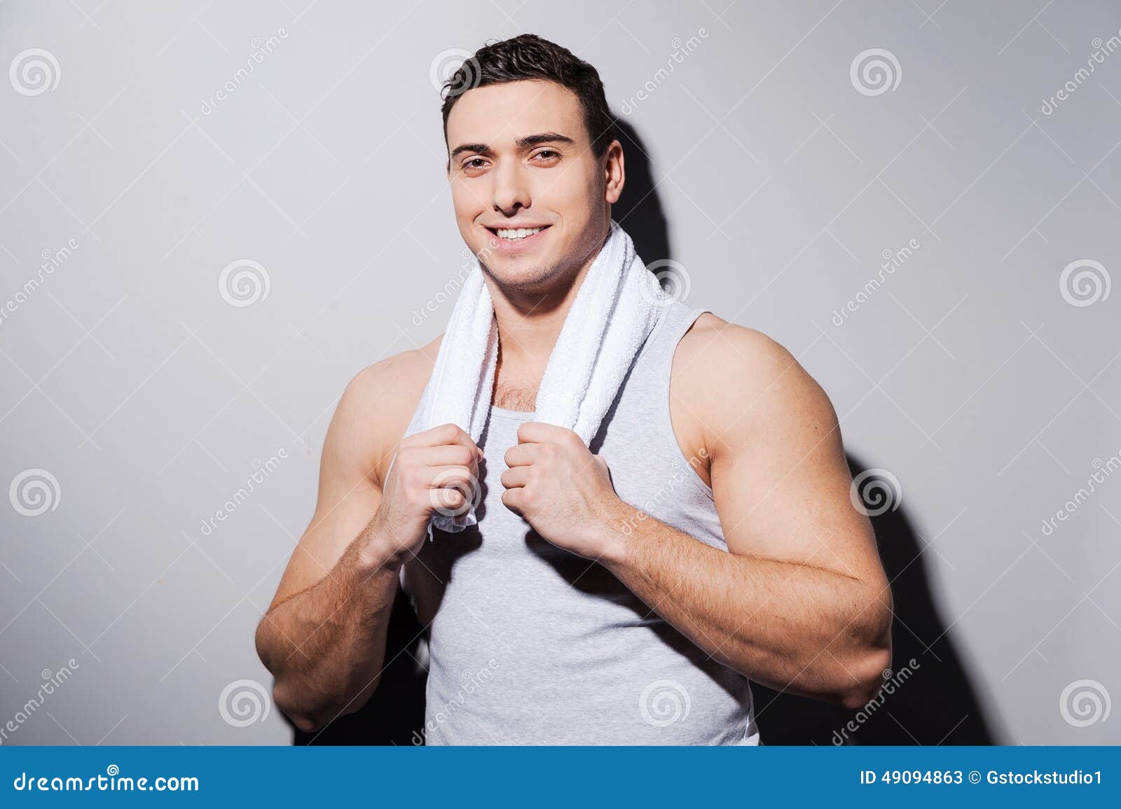 Man after workout. stock image. Image of male, looking - 49094863