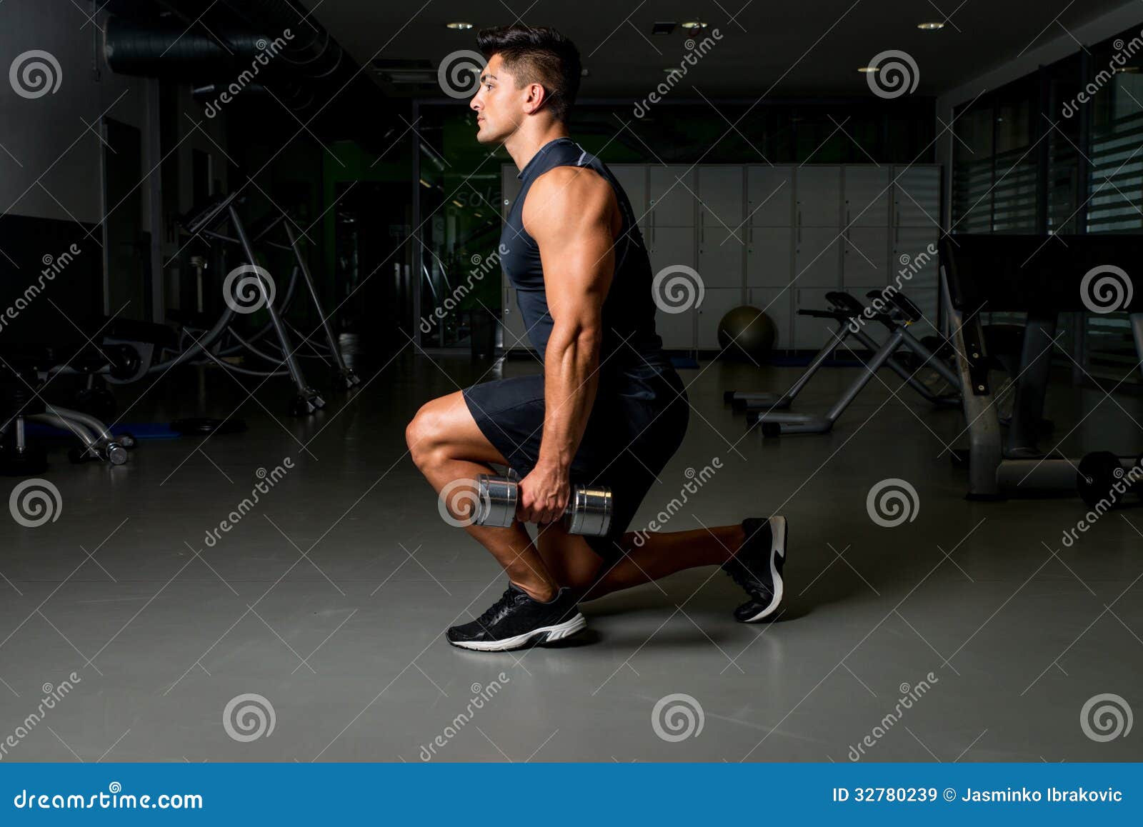 Man Workout Posture Body Building Exercises Weight Training Stock Image ...