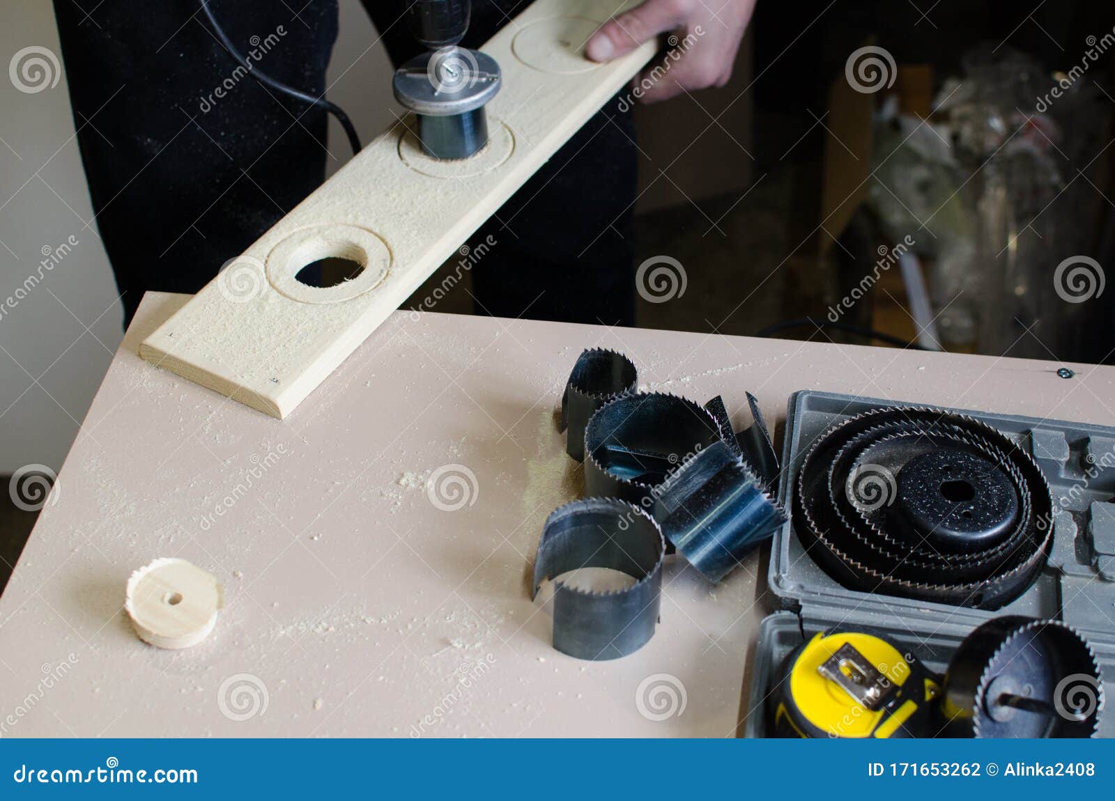 A Man Works in a Carpentry Workshop. Stock Photo - Image of maintenance ...