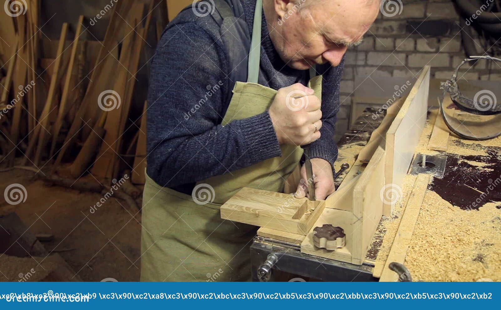 A Man Works a Chisel with a Tree Stock Footage - Video of 3540, home ...