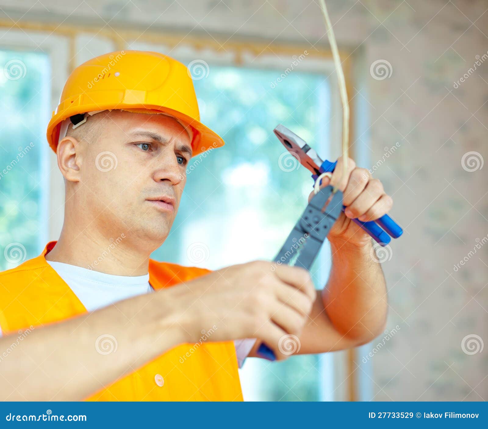 Man Works with Electrical Wires Stock Image - Image of male, circuit ...