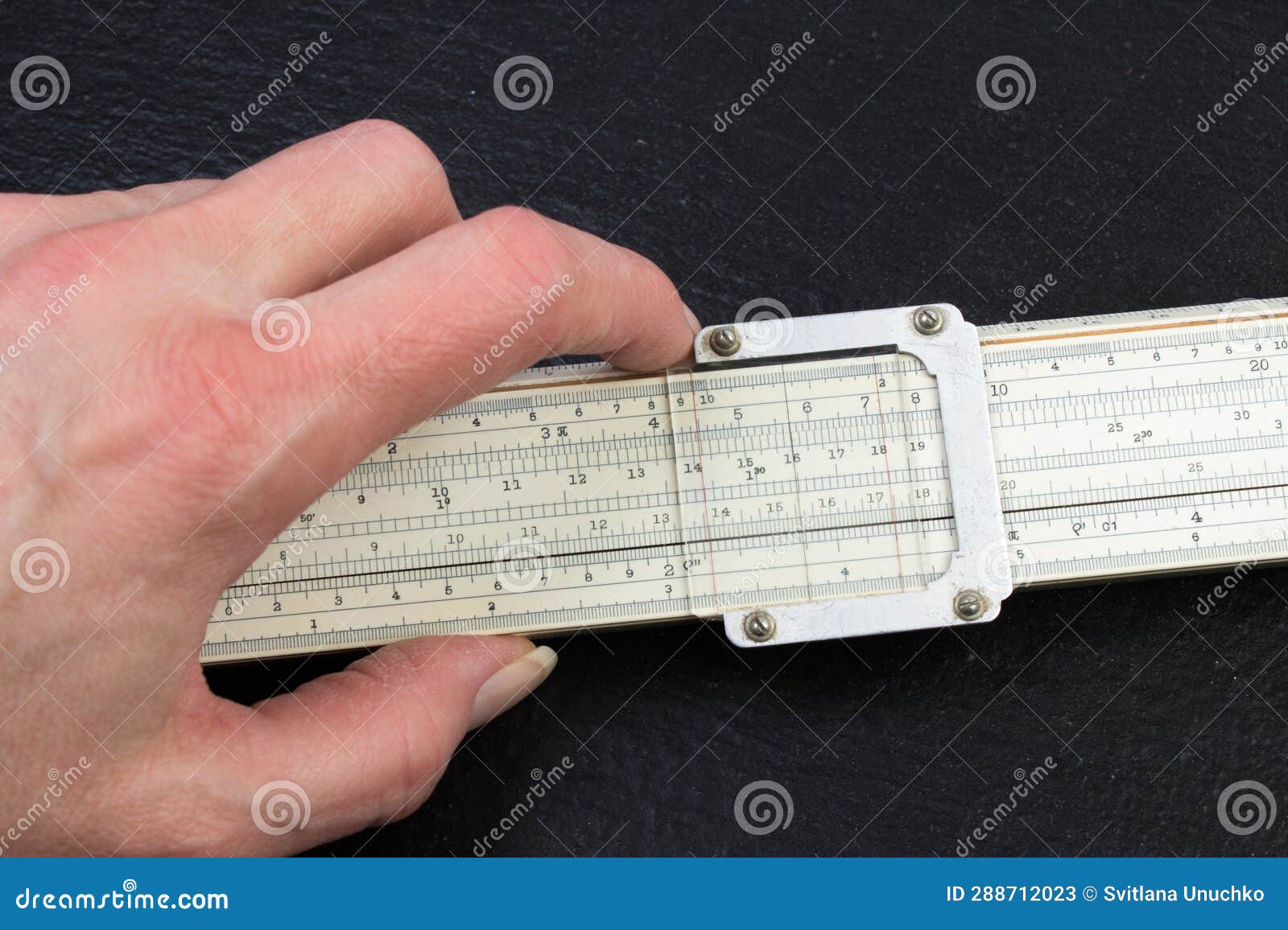 A Man Works with a Slide Rule Stock Image - Image of engineering ...