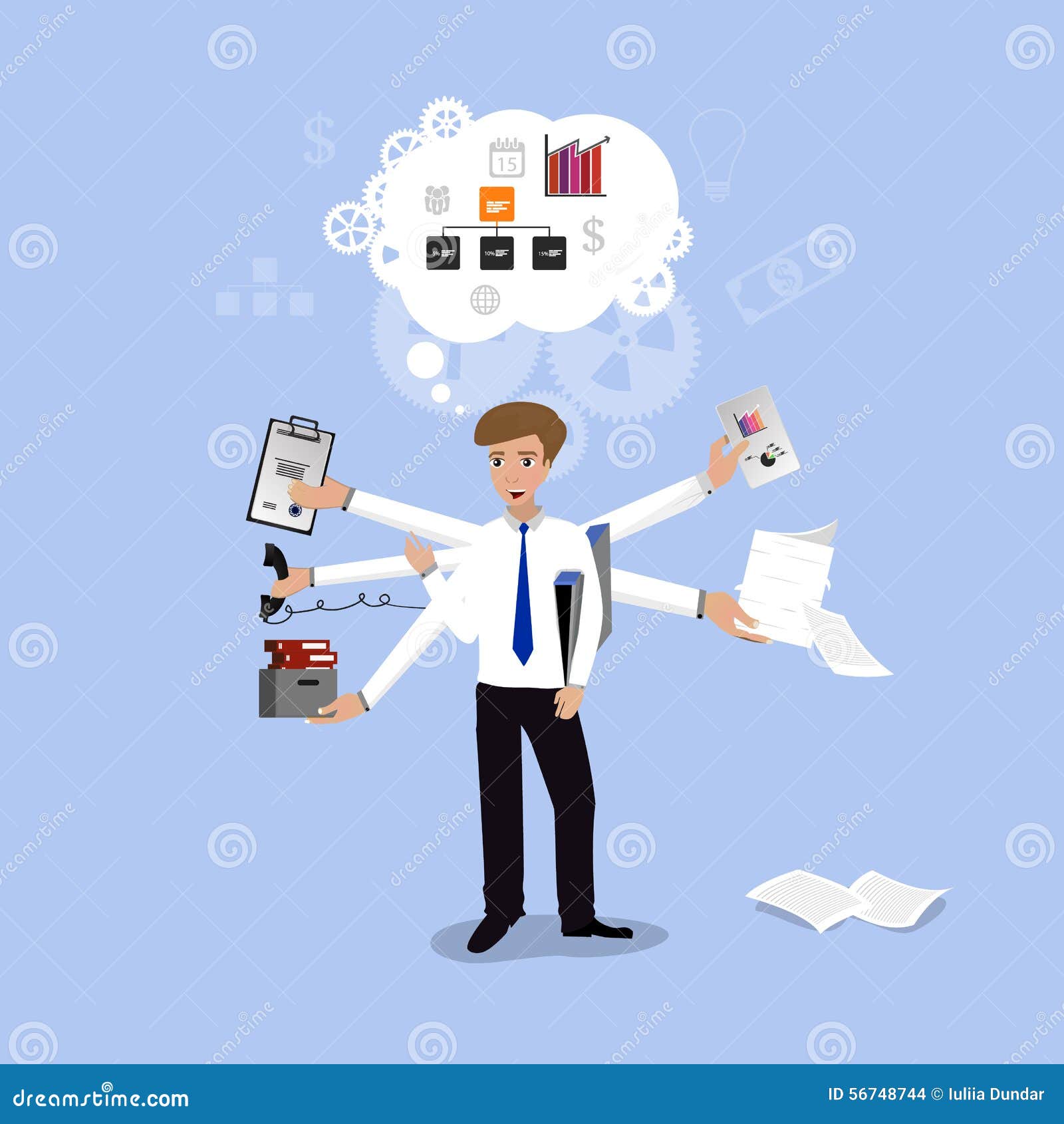 A man works well stock illustration. Illustration of character - 56748744