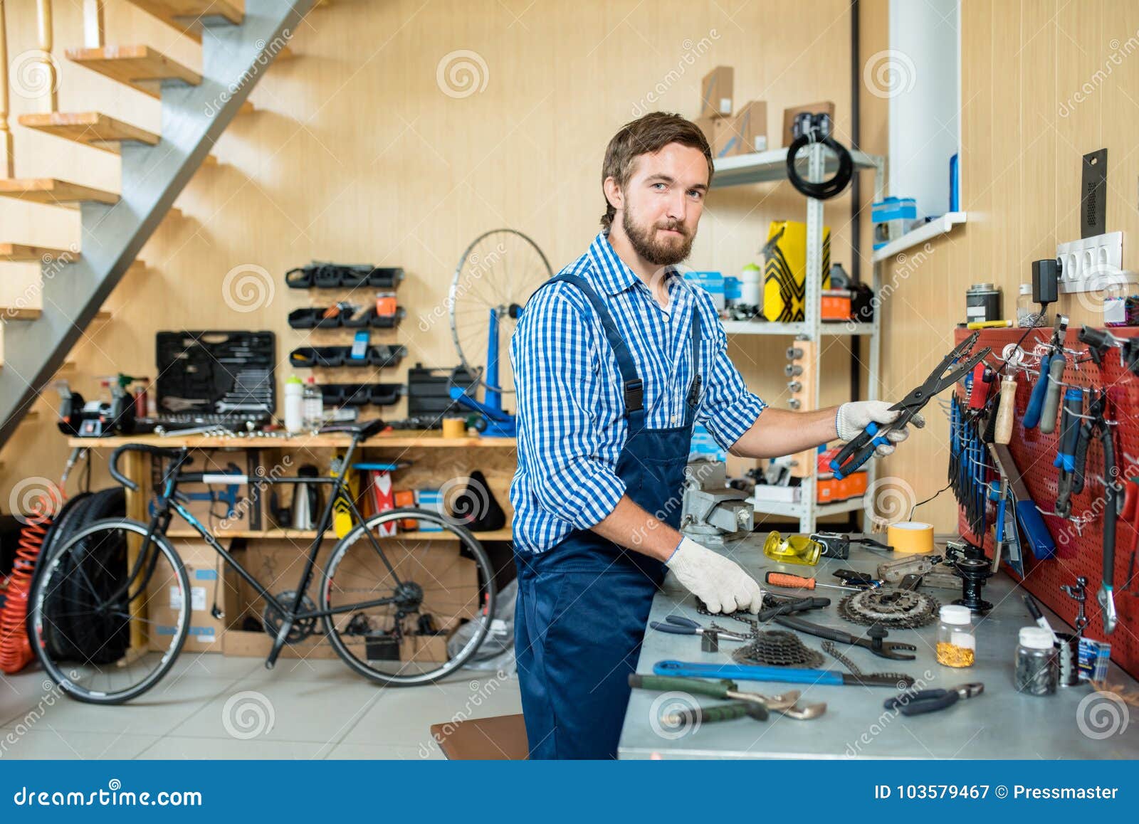 Man in workshop stock image. Image of mechanic, repairman - 103579467