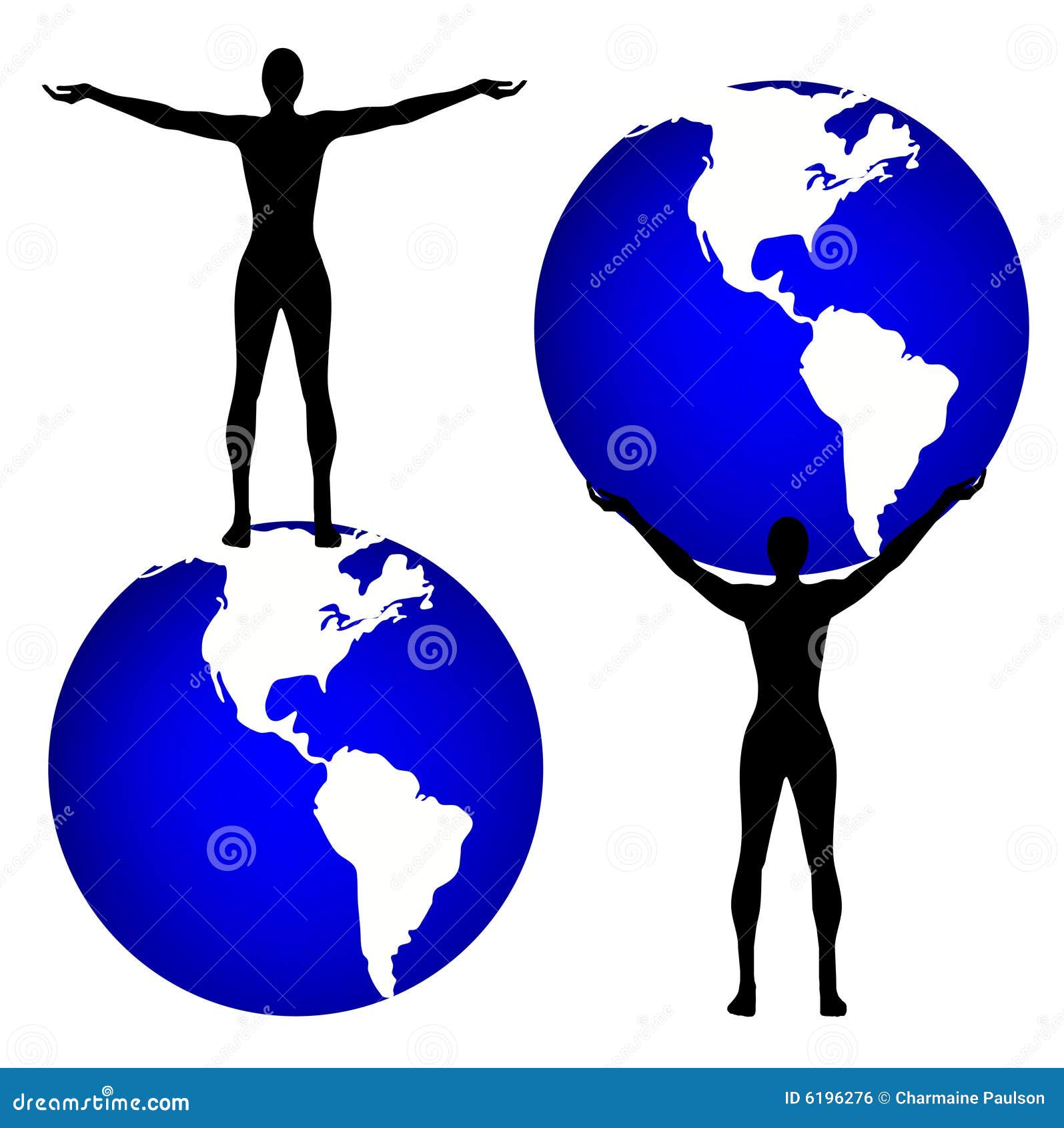 Man and the World stock vector. Illustration of environment - 6196276