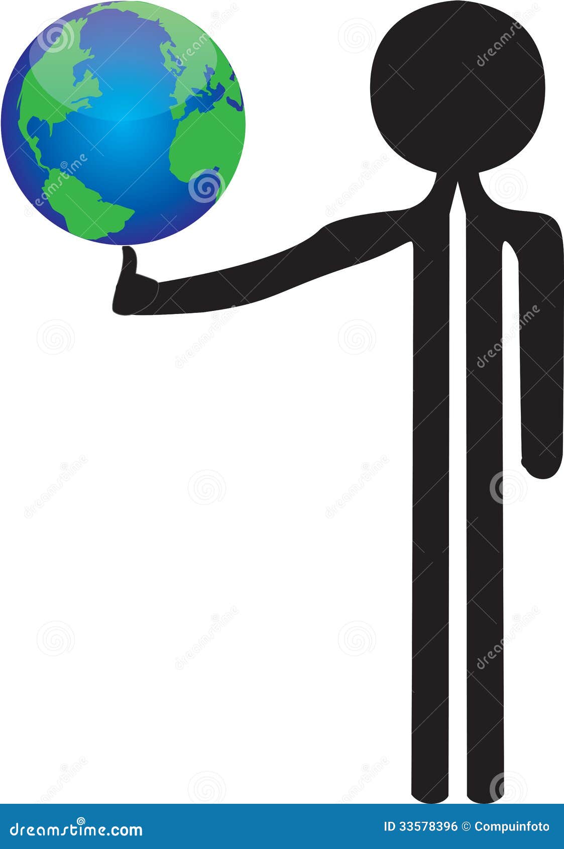 Man with the World in Balance Stock Vector - Illustration of question ...