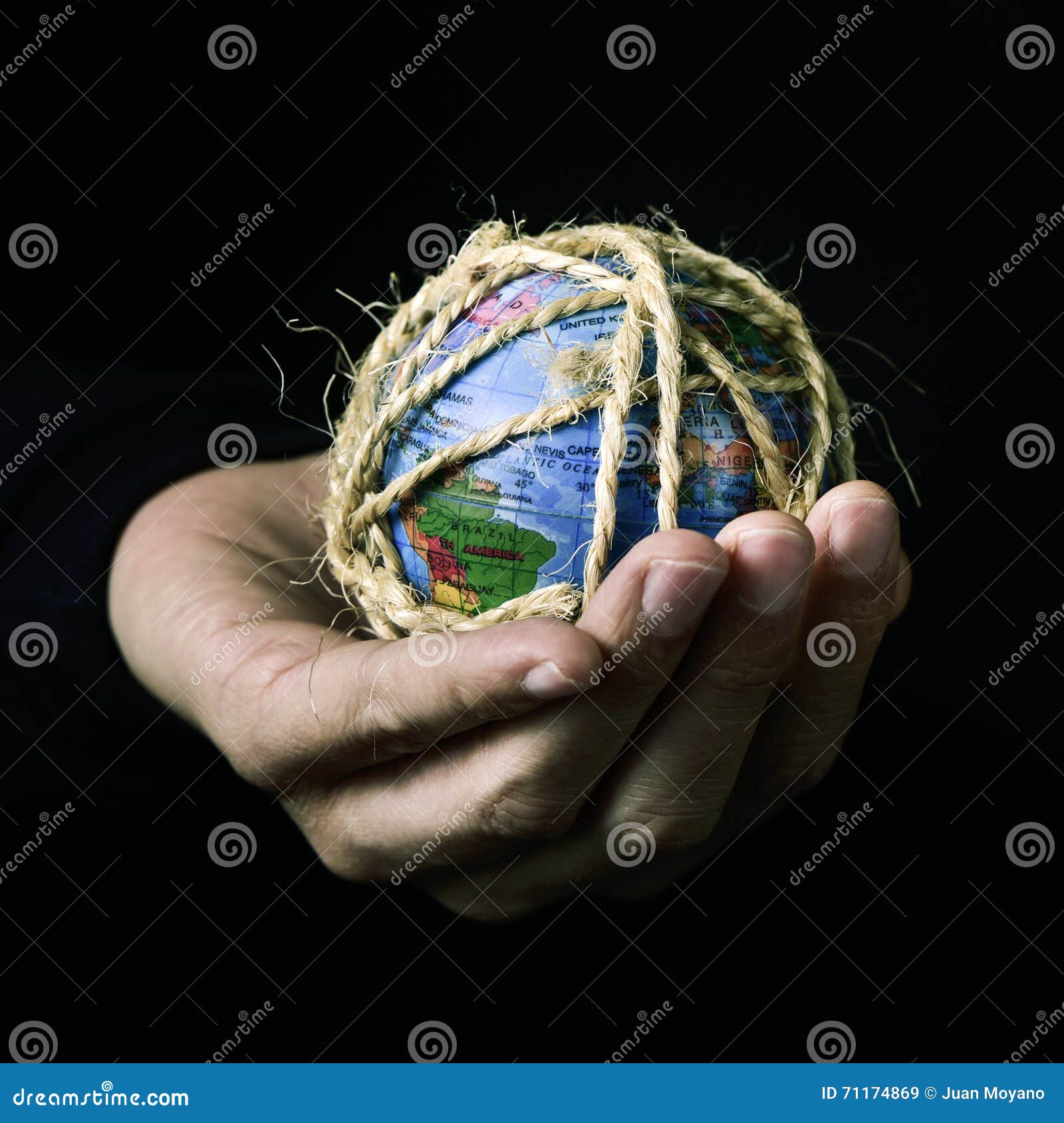 World Map, Rope Cable, Compass And Magnifying Glass Royalty-Free Stock ...