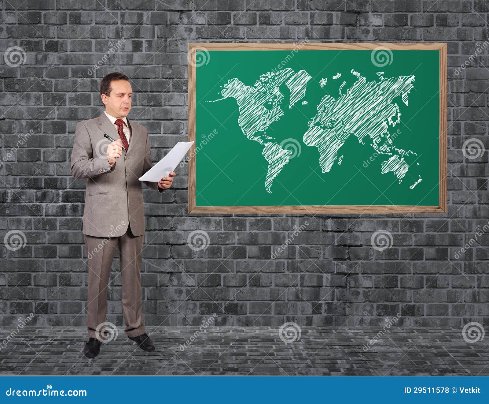 Man and world map stock photo. Image of paper, creativity - 29511578