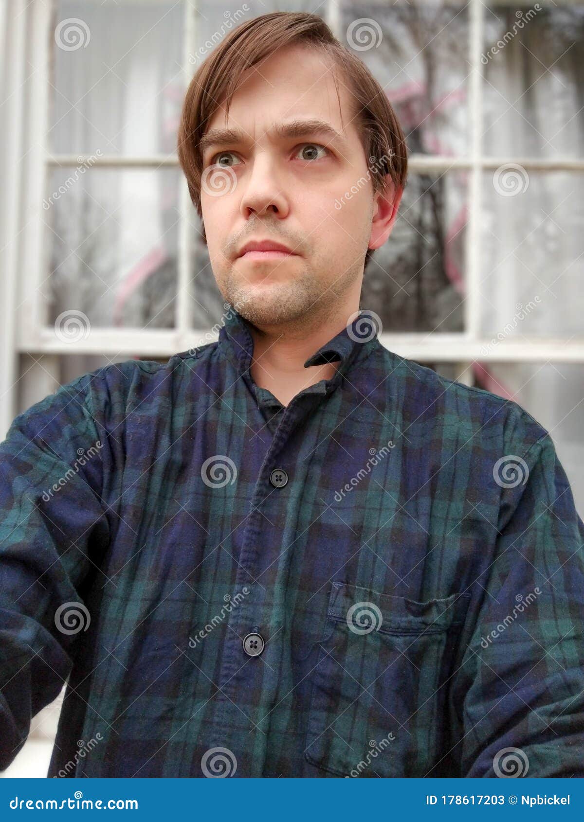 Man with Worried or Concerned Expression Stock Image - Image of tense ...