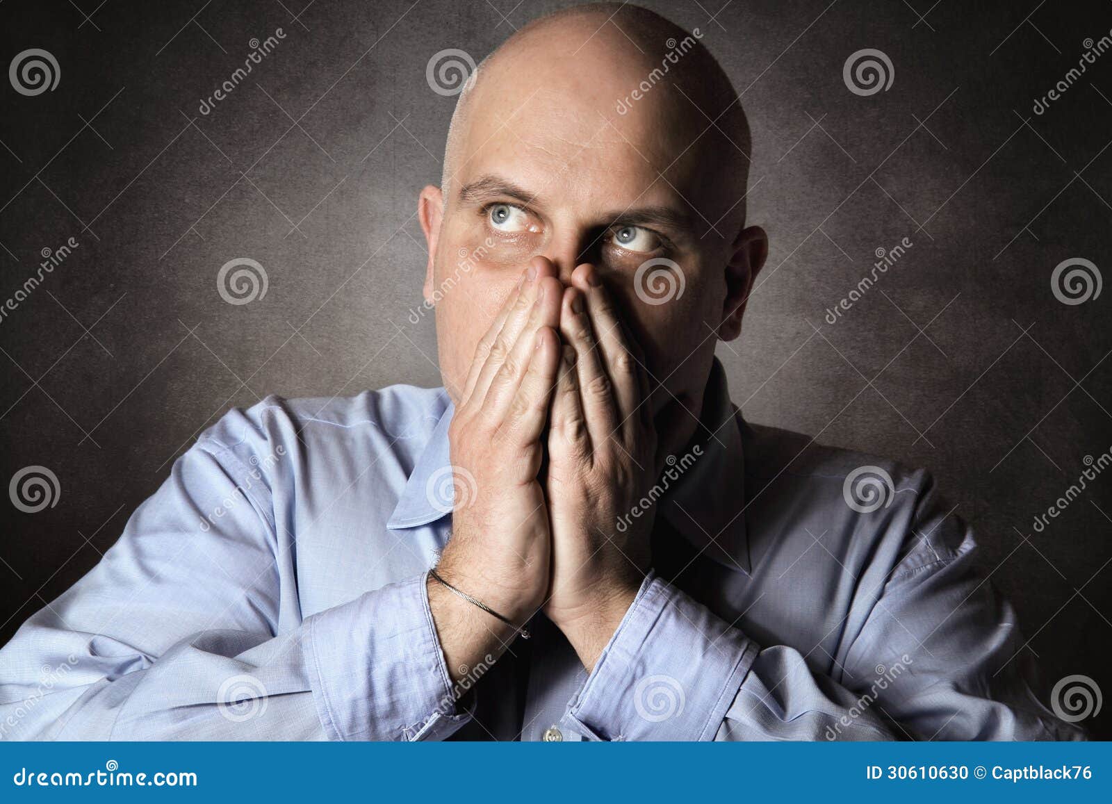 Man with Worried Expression Stock Photo - Image of portrait, look: 30610630