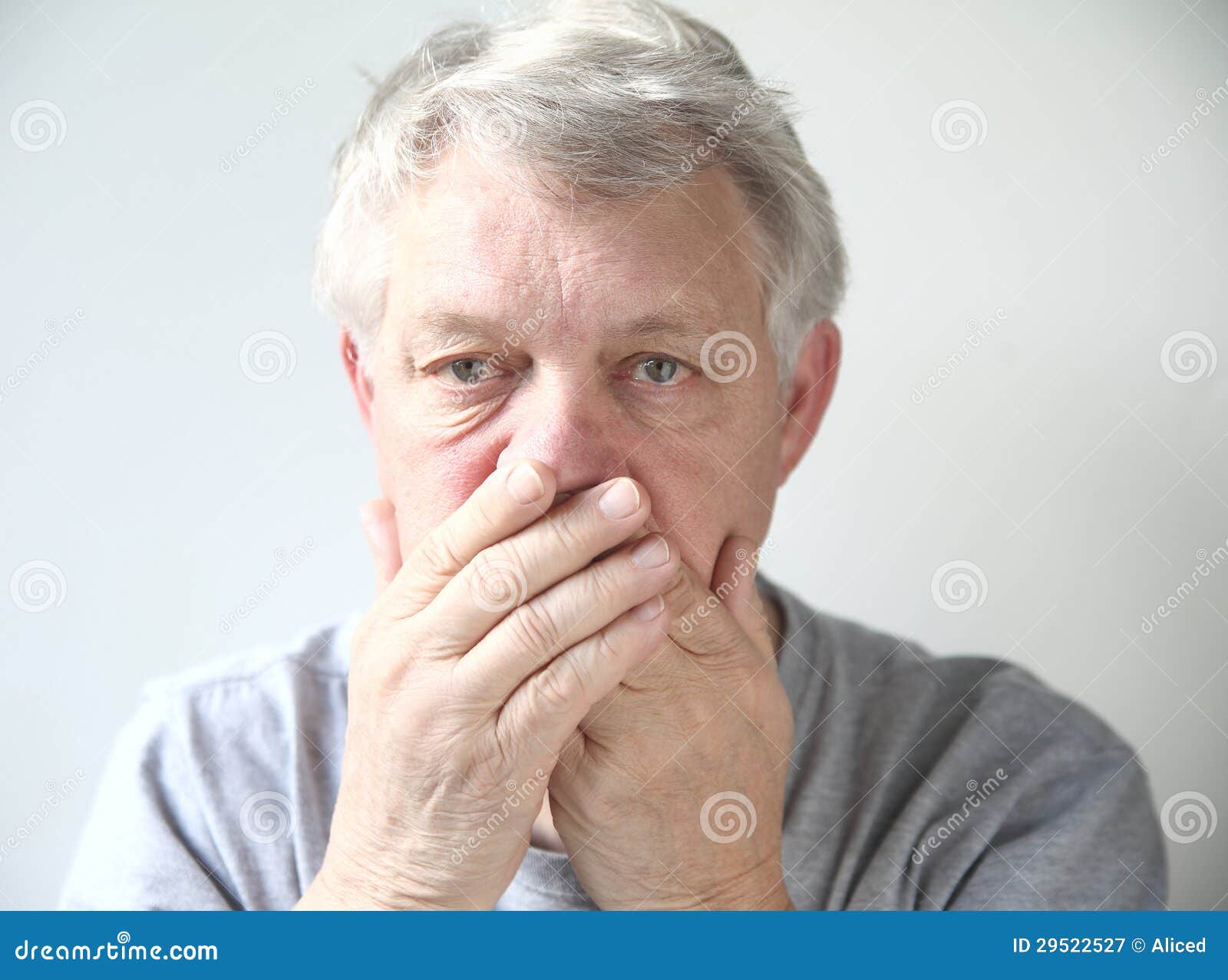 Man Worried about His Bad Breath Stock Image - Image of older ...